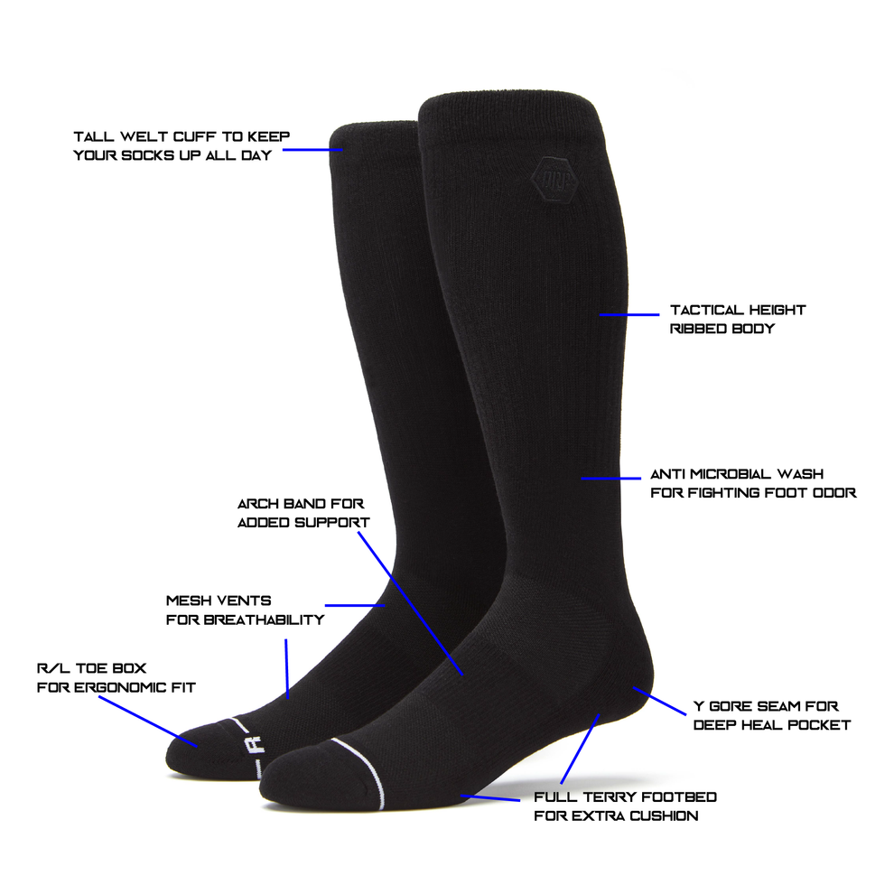 ORP Tactical Boot Socks 3-Pack for First Responders & Law Enforcement ...